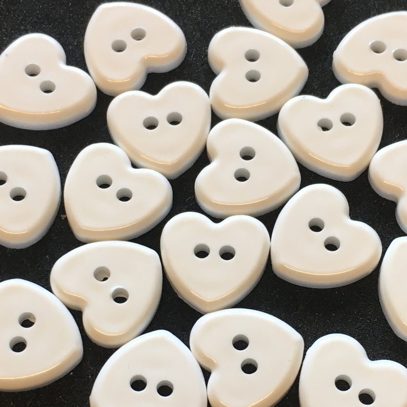 10 White Heart Buttons White Buttons Heart Shaped Buttons - Etsy