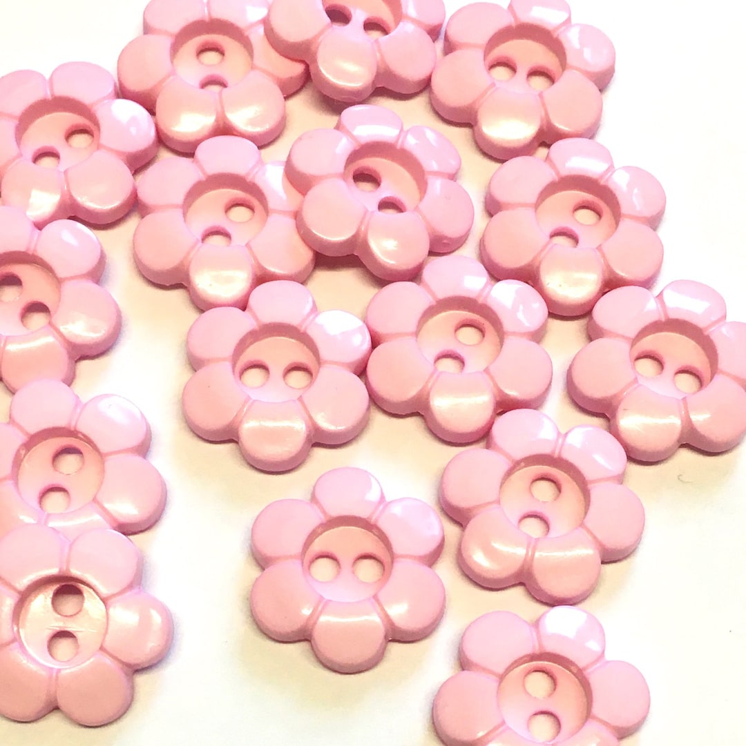 10 Light Pink Flower Buttons, Pink Buttons, Pink Floral Buttons, 17mm ...