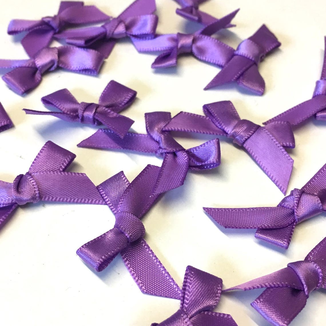 20 Satin Ribbon Bows Purple Ribbon Bows Satin Ribbon Bows - Etsy