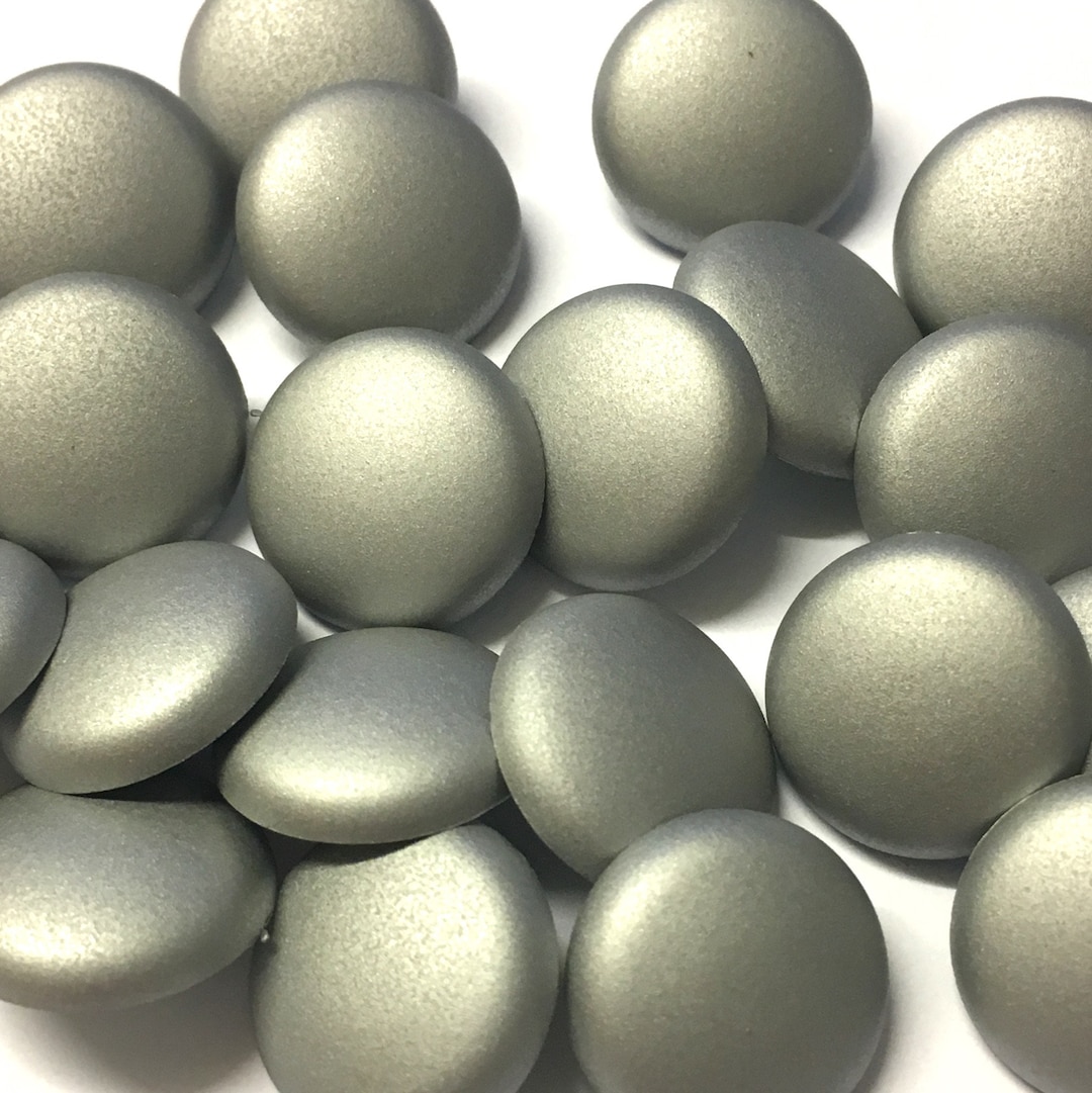 10, 16mm Silver Buttons, Metallic Silver Buttons, Round Buttons ...
