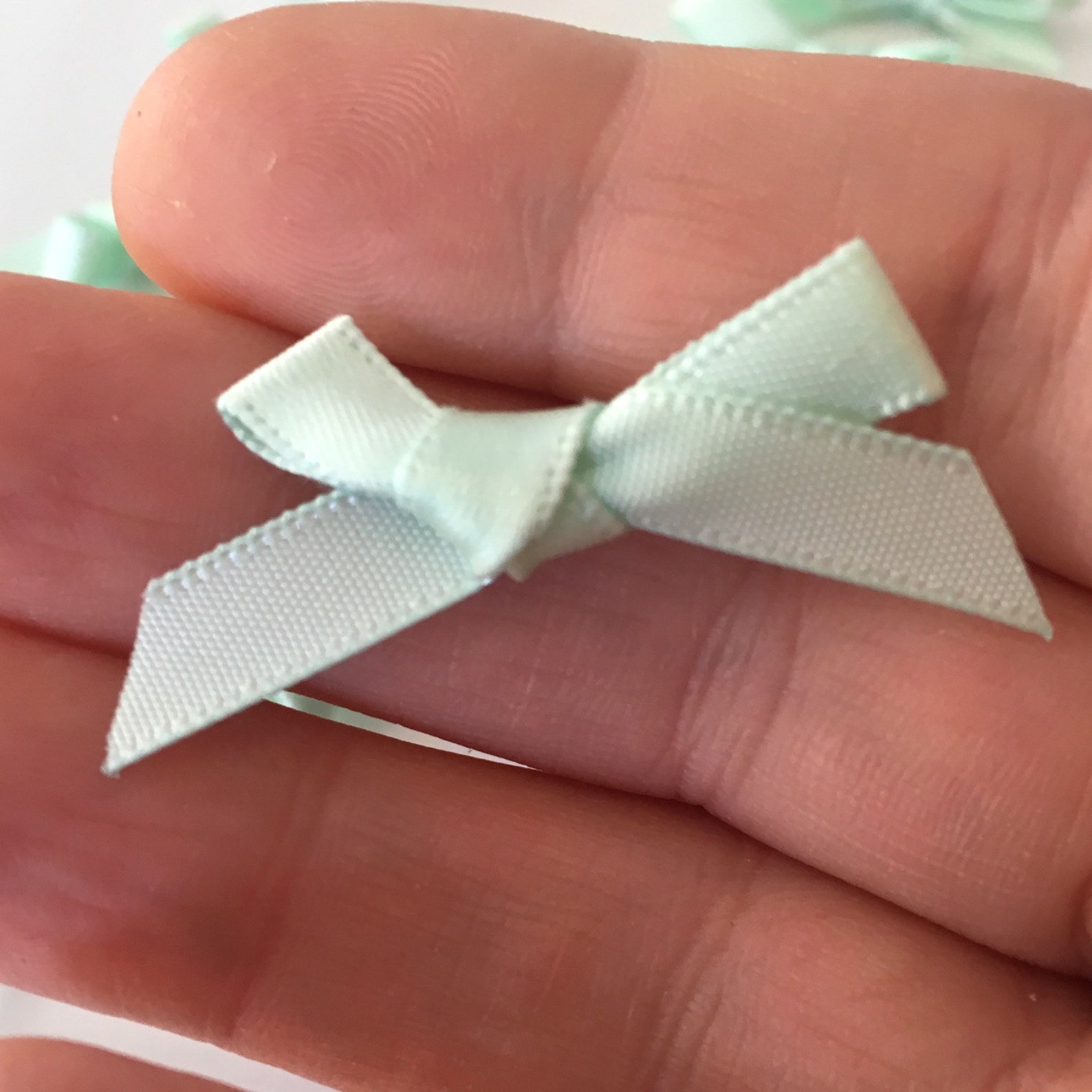 20 Satin Ribbon Bows Green Ribbon Bows Mint Ribbon Bows - Etsy UK