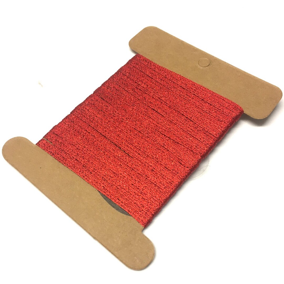 5M, Metallic Red Lame Ribbon, Red Ribbon, Christmas Ribbon, Red ...