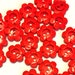 10 Red Flower Buttons, Red Buttons, Red Floral Buttons, 17mm Buttons ...