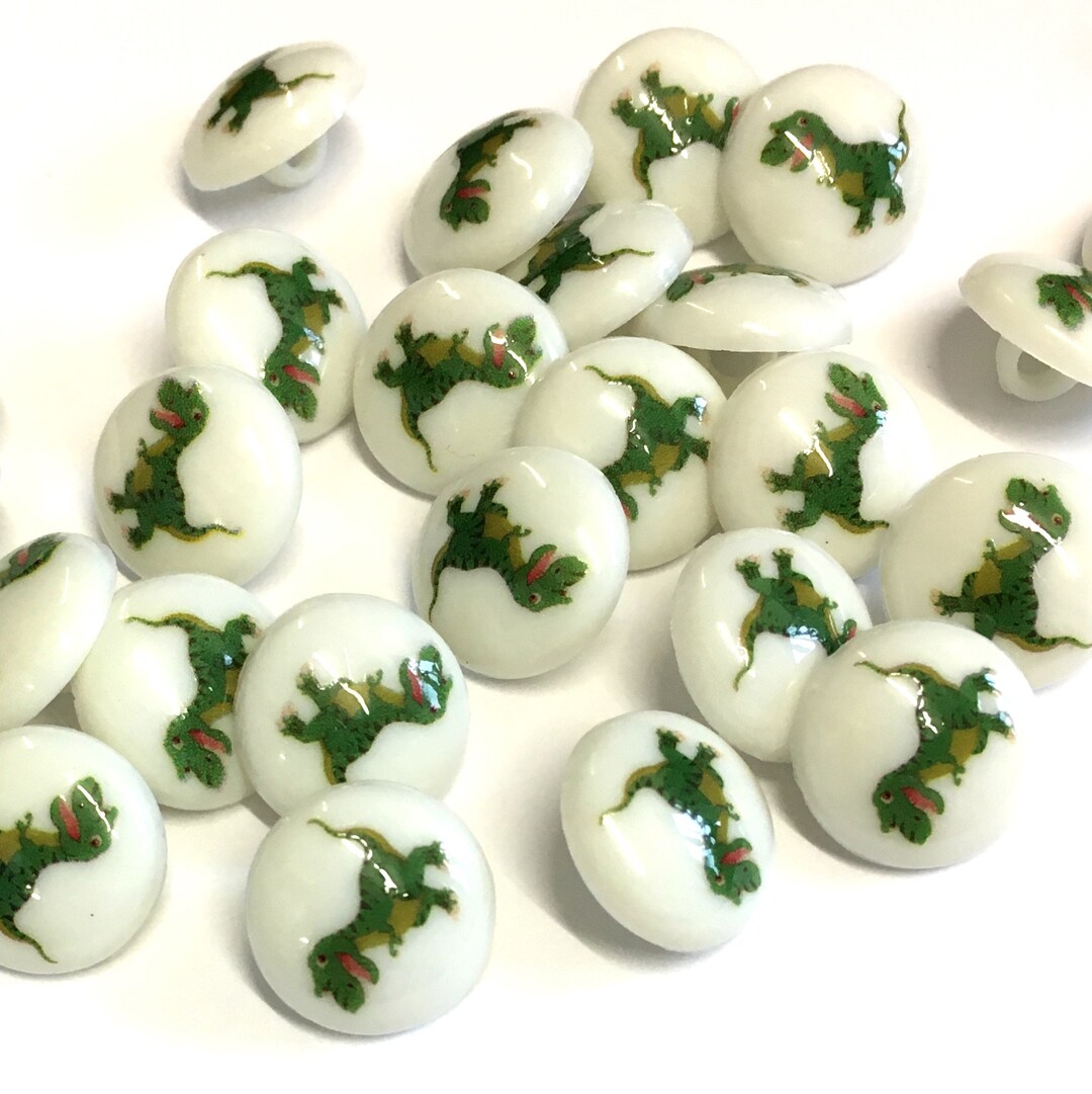 10 White Dinosaur Shank Buttons: Novelty T-rex Buttons (15mm) - Etsy