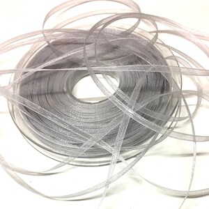 5M, Silver Organza Ribbon, Silver Ribbon, 3mm Ribbon, Craft Ribbon ...