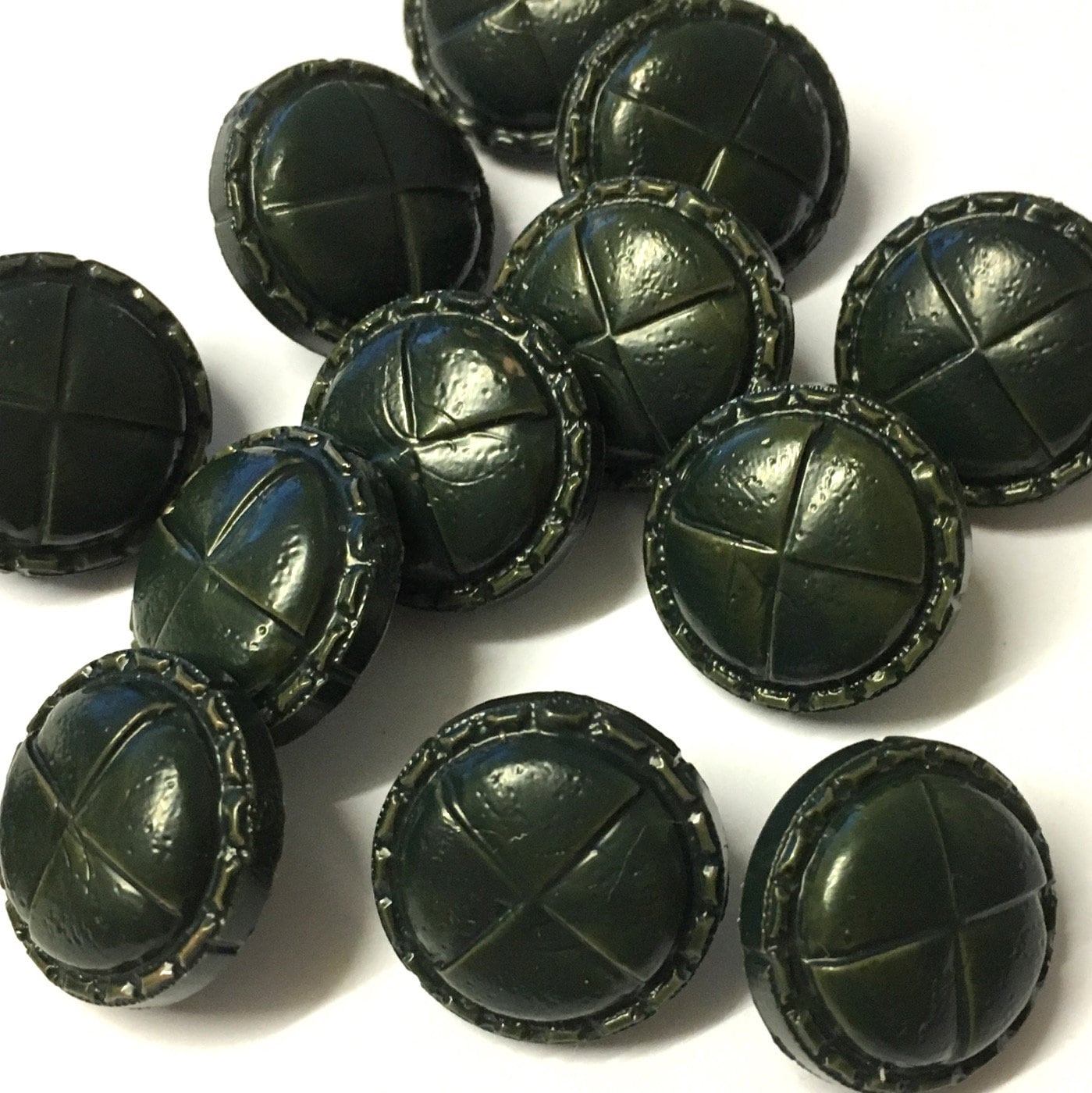 10 Tweed Effect Buttons 19mm Dark Green Buttons Green | Etsy