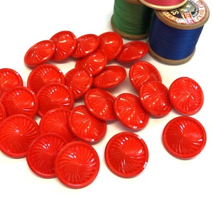 10, 23mm Red Shank Buttons. Swirl Buttons, Red Swirl Buttons, Redjacket ...