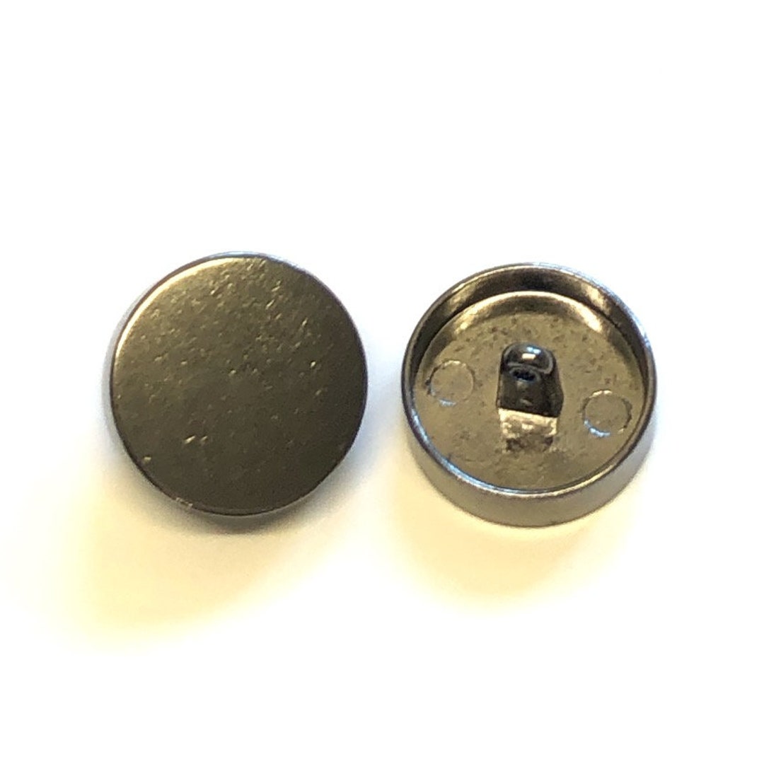 6, 22mm, 55/64 Inch, 34L Pewter Metal Shank Buttons, Chunky Pewter ...