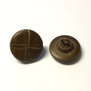6 X 21mm Faux Leather Effect Light Brown Buttons, Tweed Effect Buttons ...