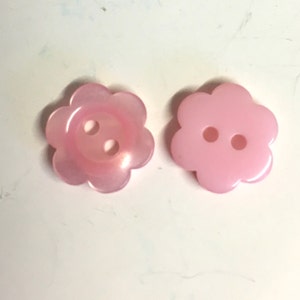 10, Pink Flower Buttons, Flower Shaped Buttons, 12mm Buttons ...