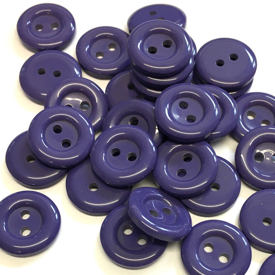 10 X Purple Buttons, Bright Purple Buttons, 15mm Buttons, Round Buttons ...