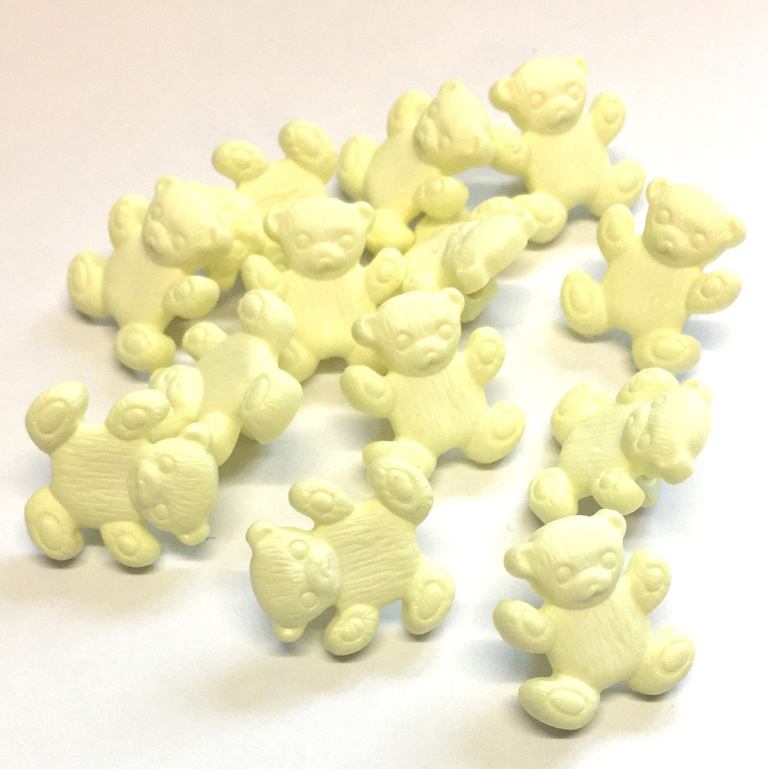 10 Cream Teddy Buttons, Cream Teddy Bear Buttons, Cream Novelty Buttons ...