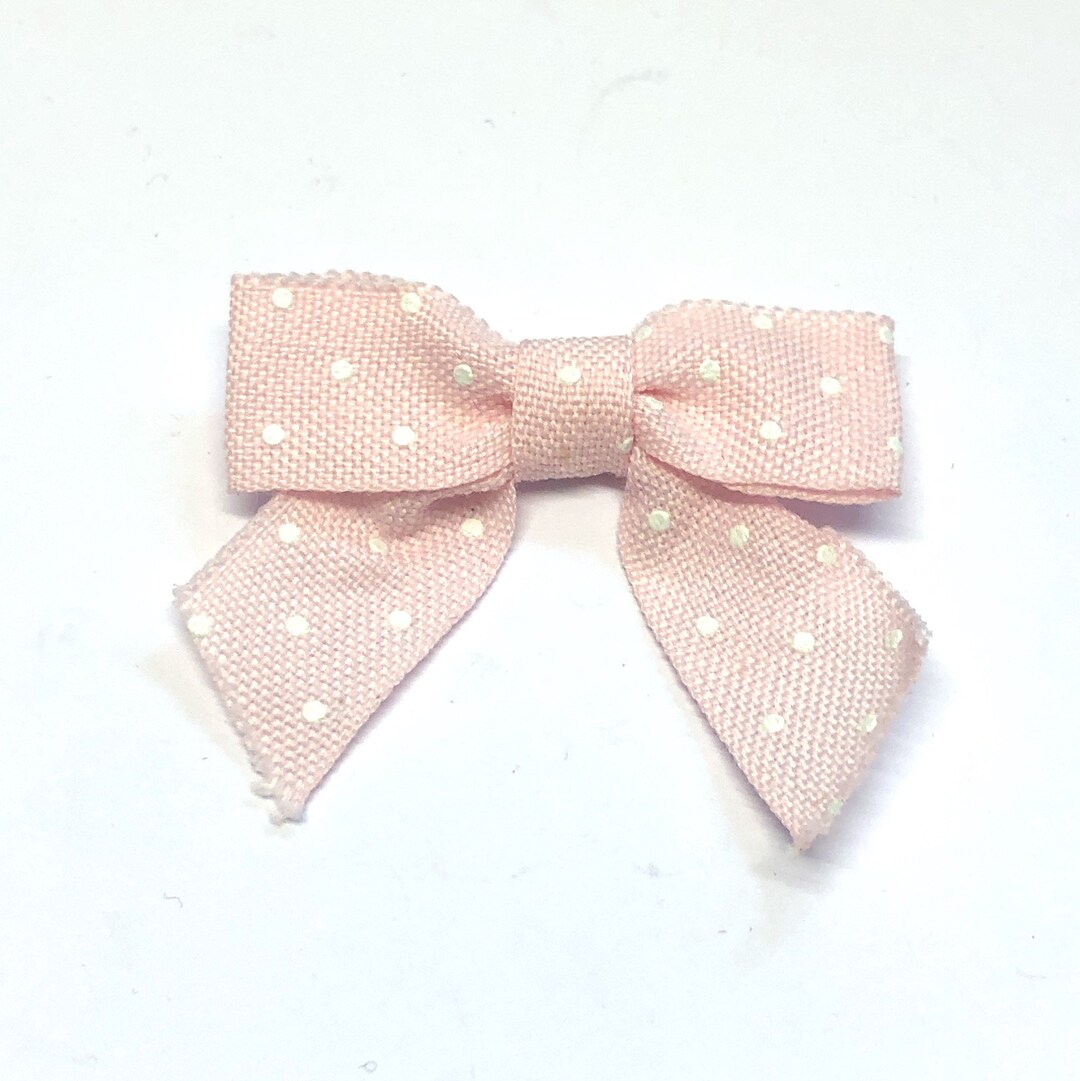 10 Large Pink Spotty Twill Bows, Pink Spotty Ribbon Bow, Polka Dot Bows ...