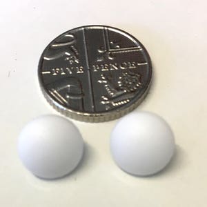 20, Tiny White Buttons, White Buttons, 9mm Buttons, Dome Buttons ...