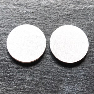 10 X 26mm Round Flat White Wooden Discs, White Wood Cabochons, Painted ...