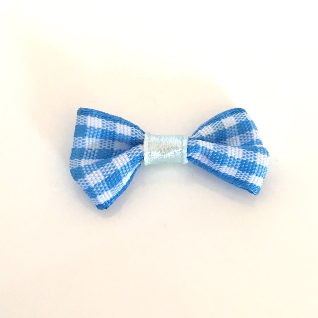 10, Blue Gingham Bows, Blue Plaid Bows, Blue Bows, Gingham Ribbon Bows ...