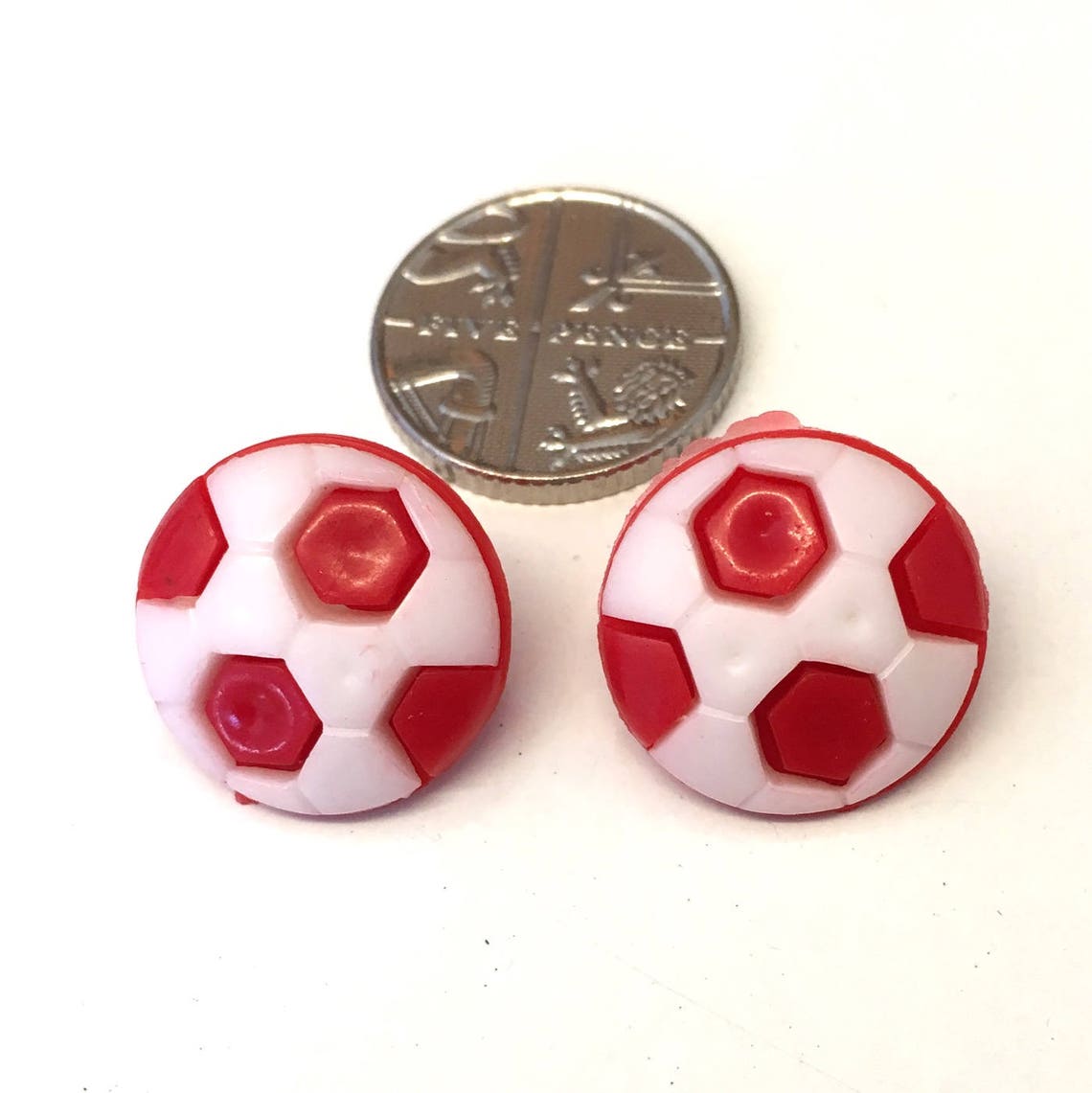 10 football buttons red football buttons novelty buttons | Etsy