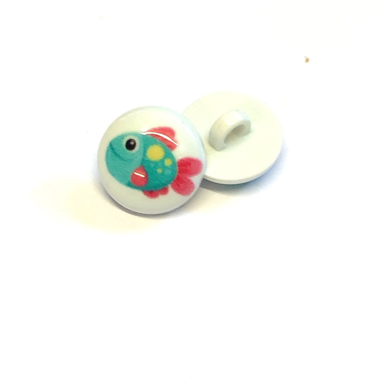10 15mm 24L Cute Fish Shank Buttons White Buttons With | Etsy