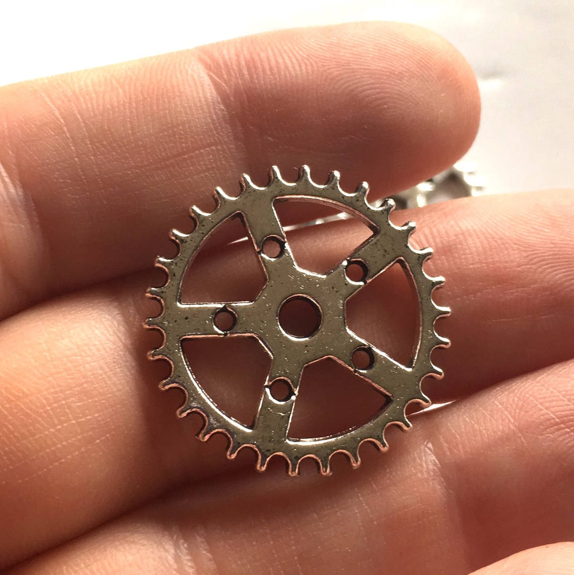 5 X Large Metal Cog Silver Cog Charms Gear Charms Steampunk - Etsy