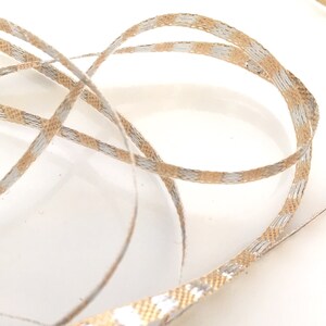 10 Metres Silver and Gold Lurex Ribbon, 3mm Lurex Ribbon, Silver Lurex ...