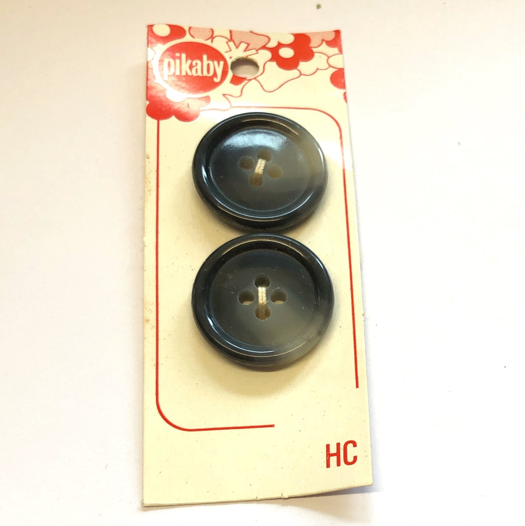 Vintage Pikaby Buttons: Variegated Grey Coat Buttons (25mm) - Etsy