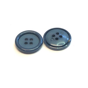 10, 22mm (34L) Dark Blue Buttons, Blue Buttons, Round Blue Buttons ...