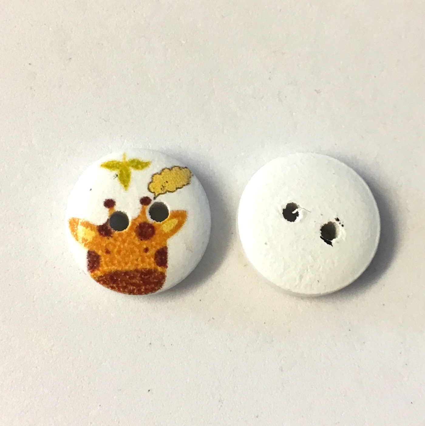 20 x 15mm wood giraffe buttons giraffe picture buttons cute | Etsy