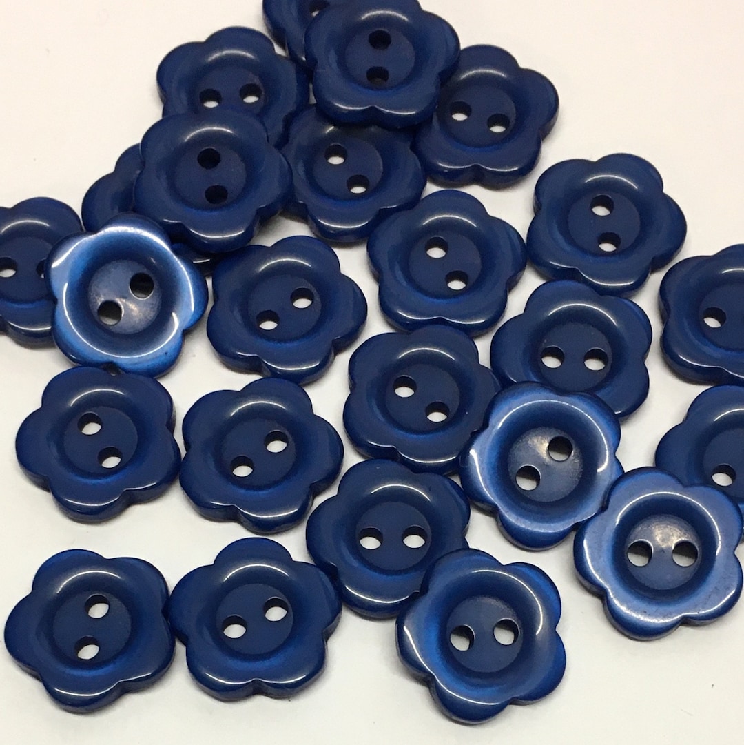 10pcs Blue Flower Resin Buttons: Opalescent Craft Supplies (14mm) - Etsy