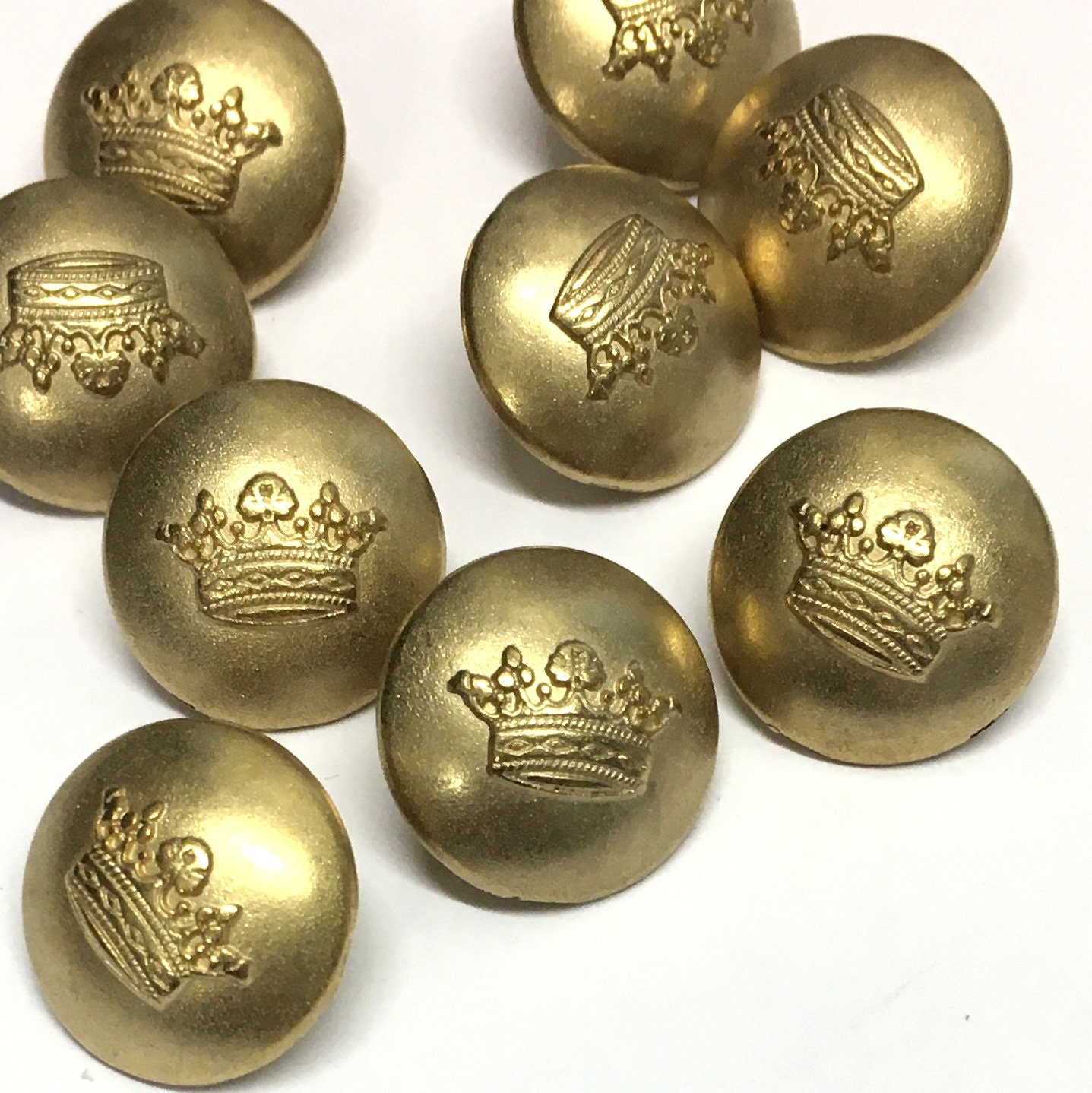 6 X Domed Gold Metal Suit Buttons Crown Buttons Metal Coat | Etsy