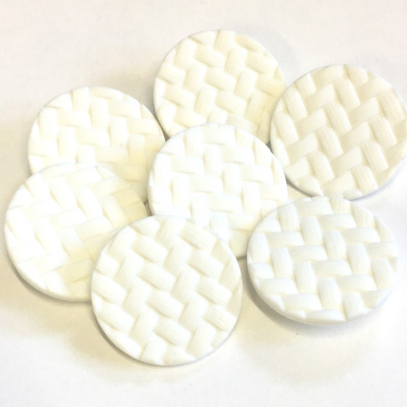 10 X 27.5mm Large White Shank Buttons White Basketweave - Etsy