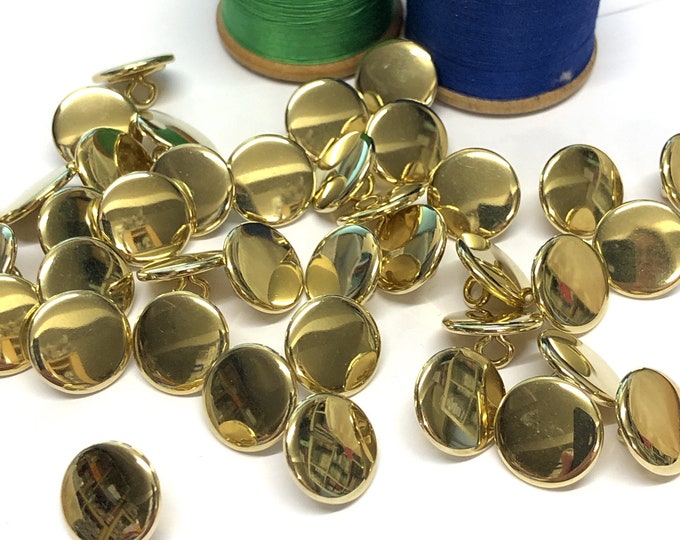 6pcs, Shiny Gold Buttons, 34l-21mm, Metal-look Half Ball Shank Buttons ...