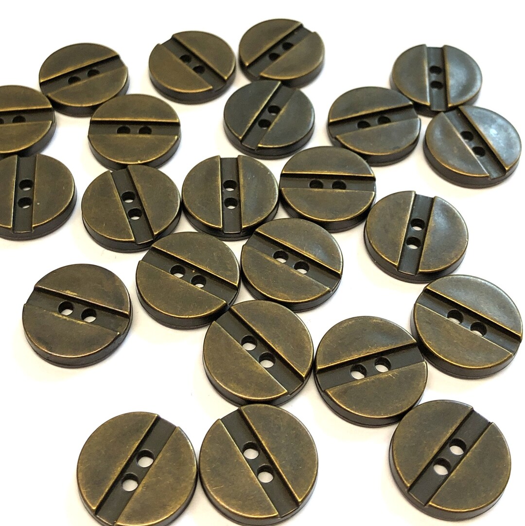 10, 15mm (24L) or 12mm (20L) Aged Bronze Buttons, Screw Head Buttons ...