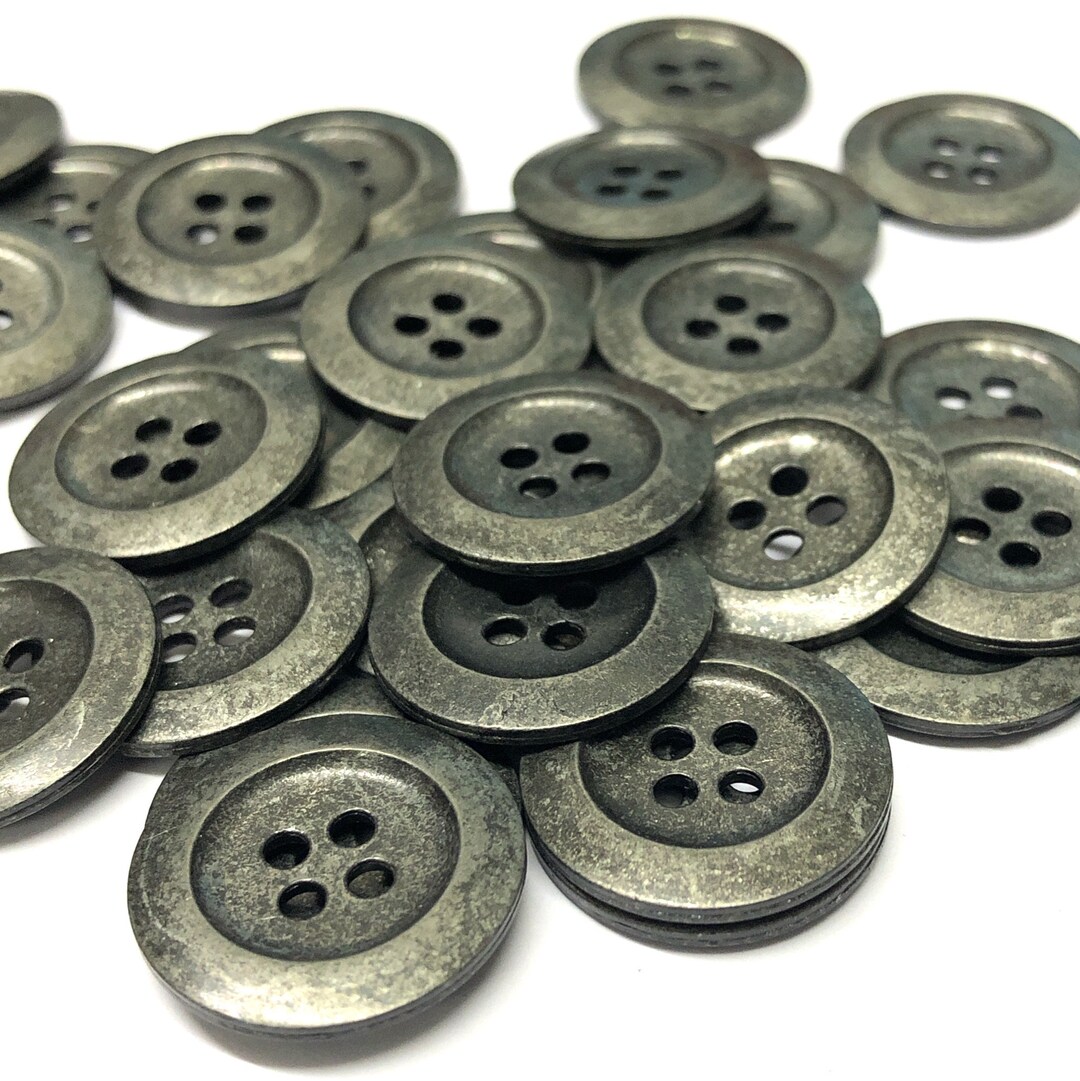 Aged Pewter Metal Buttons, Mottled Black, 20mm, Set of 6 - Etsy
