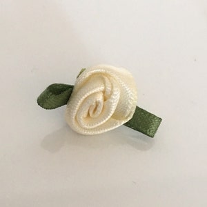 10, off White Ribbon Roses, Satin Ribbon Roses, White Satin Roses, Sew ...