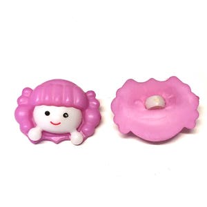 10, Plastic Doll Face Buttons, Face Buttons, Cute Girl Buttons, Girly ...