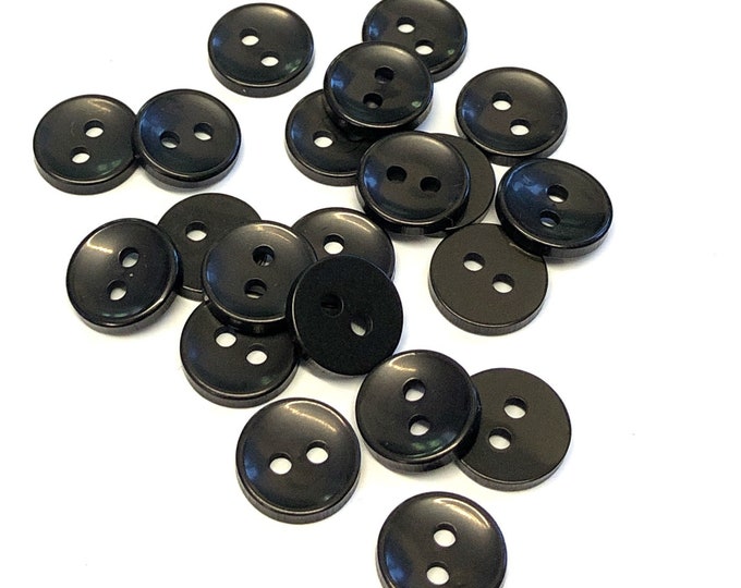 10, 19mm Matt Black Shank Buttons, Black Buttons, Black Jacket Buttons ...