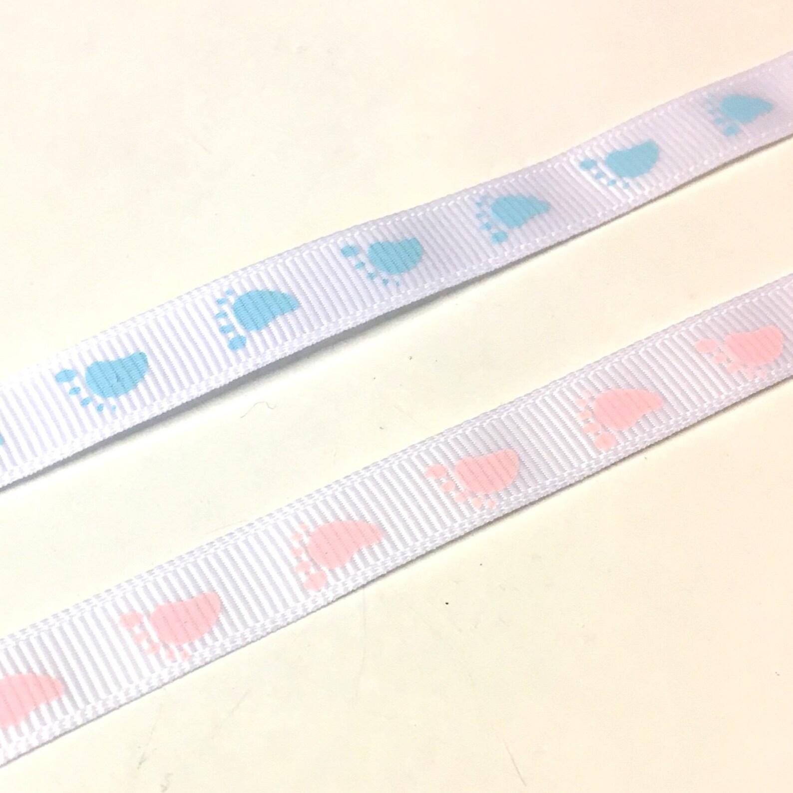 5M White Baby Ribbon Pink Baby Feet Ribbon Blue Baby Feet - Etsy UK
