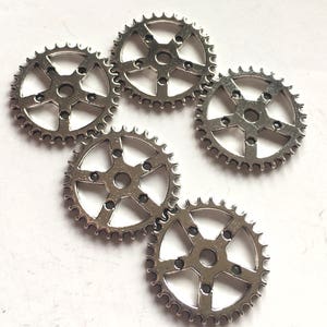 5 X Large Metal Cog, Silver Cog Charms, Gear Charms, Steampunk Cog ...