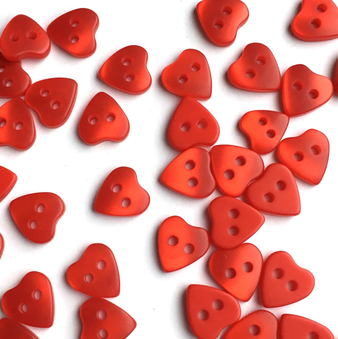 10 red heart buttons heart shaped buttons small buttons | Etsy