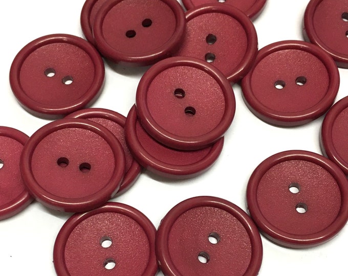 10, 23mm (36L) Burgundy/pink Round Buttons, Maroon Sewing Buttons, Coat ...