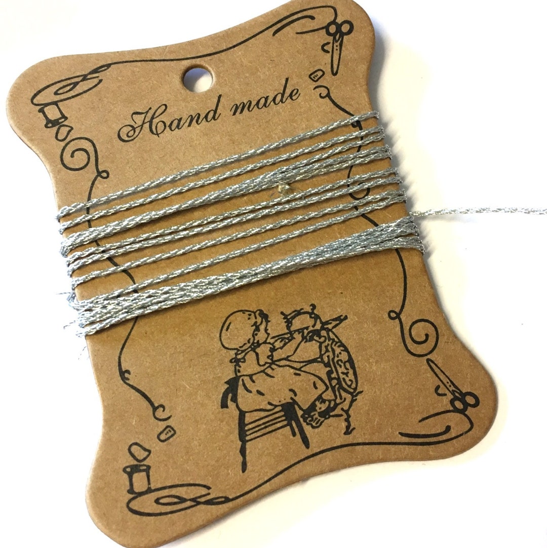 10M, Silver Metallic Glitter Thread, Stringing Thread, Silver Beading ...