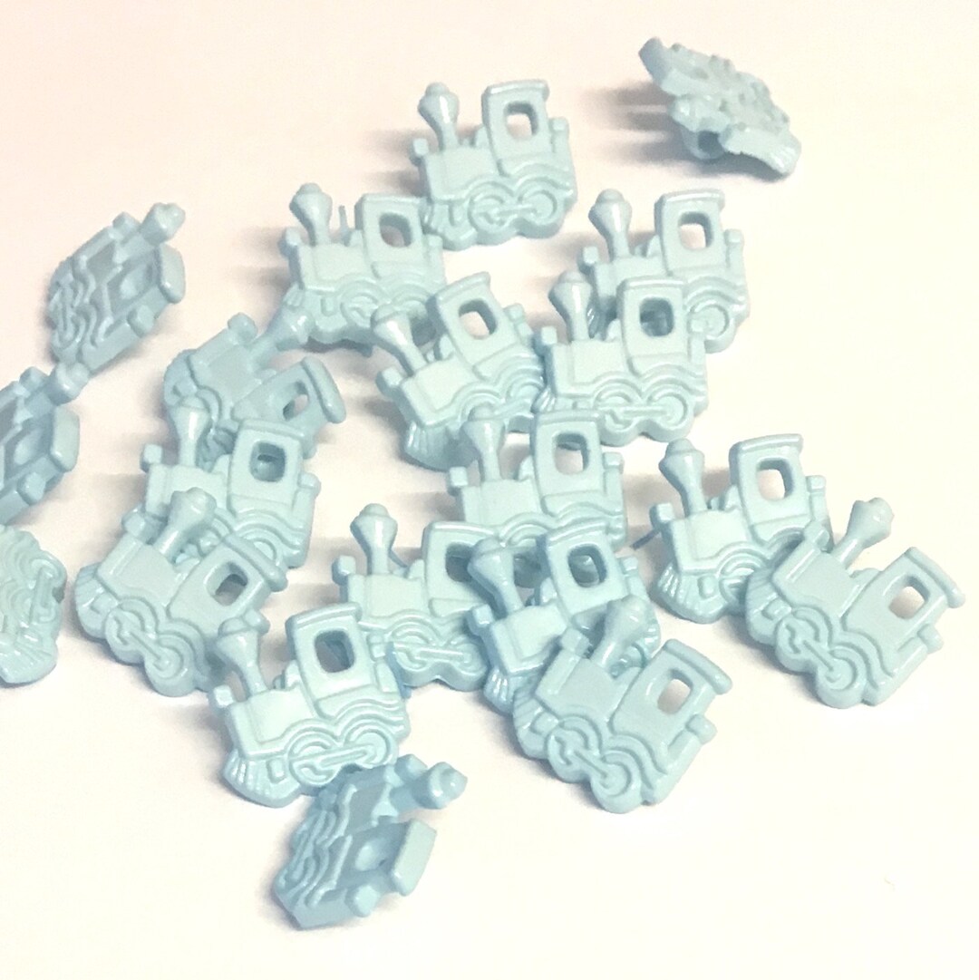 10, Blue Train Buttons, Steam Train Buttons, Baby Buttons, Locomotive ...