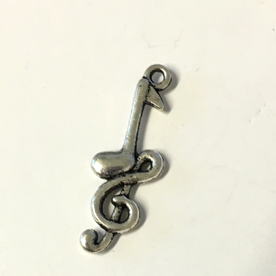 6, Musical Note Charms, Metal Charms, Silver Charms, Music Note Charms ...