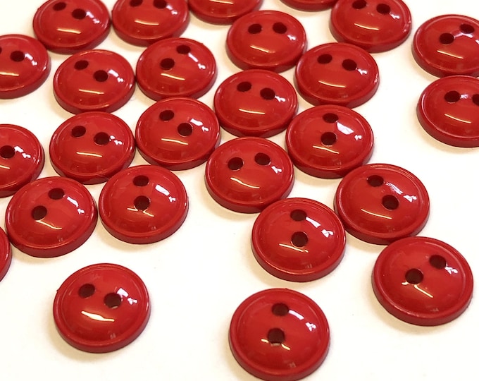 10 12mm Red Domed Fabric Buttons Red Silky Buttons Domed - Etsy