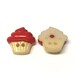10, Red Cupcake Buttons, Bun Design Buttons, Cute Red Buttons, Red ...