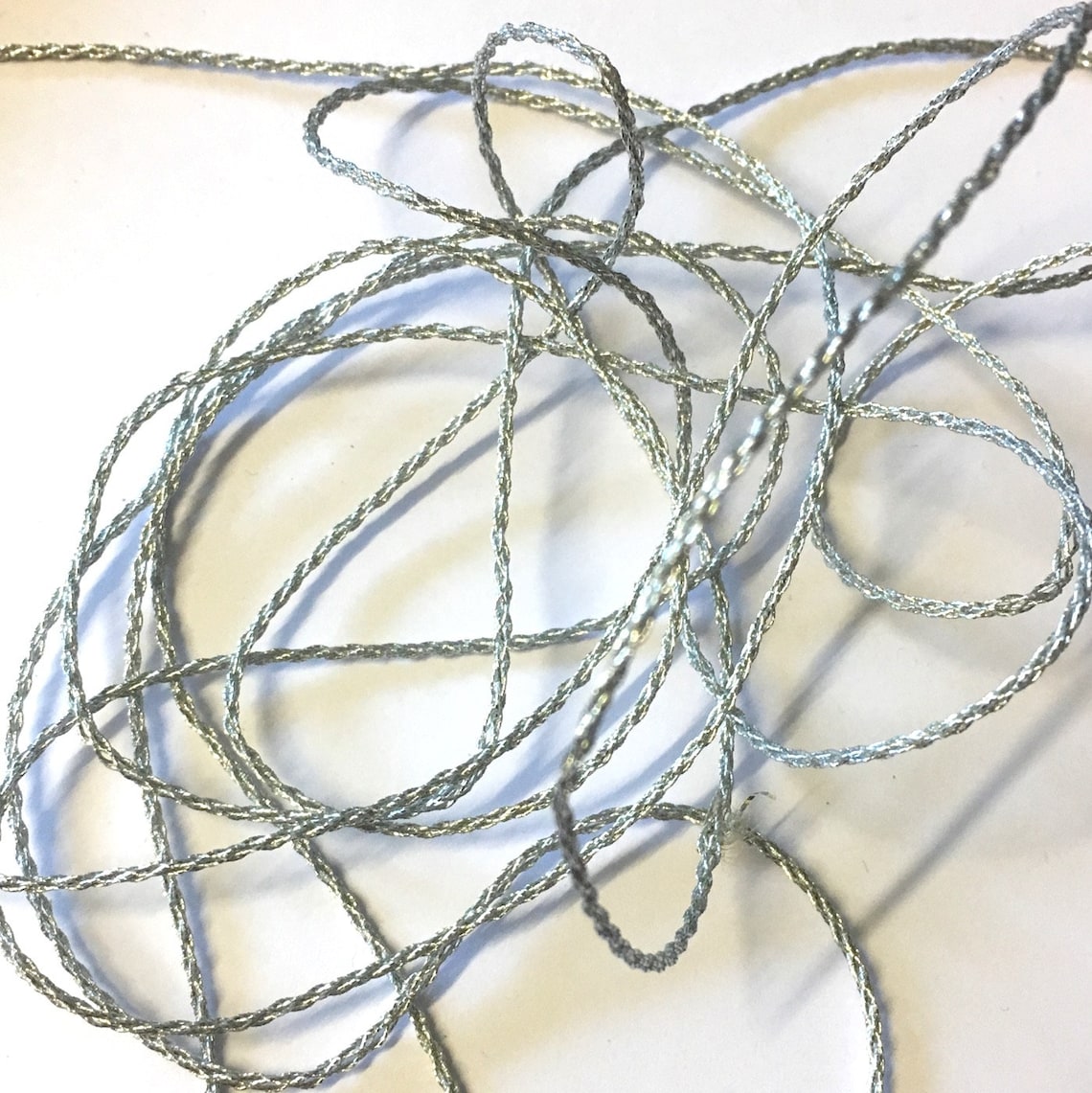 10M Silver Metallic Glitter Thread Stringing Thread Silver | Etsy