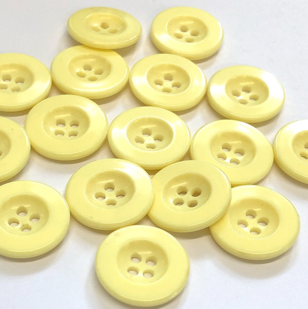 10, Yellow Buttons, Pale Yellow Buttons, 4 Hole Buttons, Sweater ...