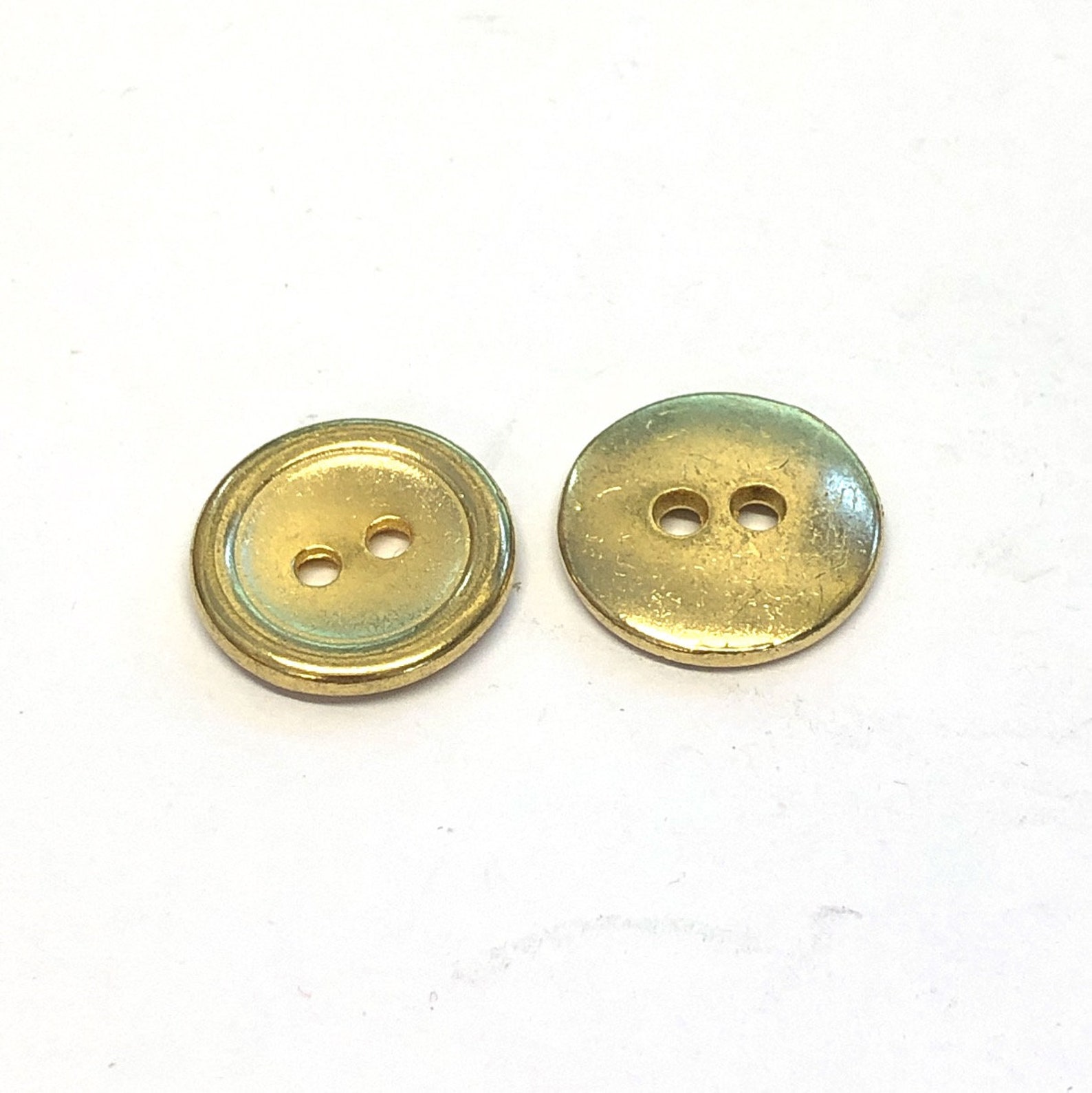6 Round Gold Metal Italian Buttons: Jacket Fasteners - Etsy