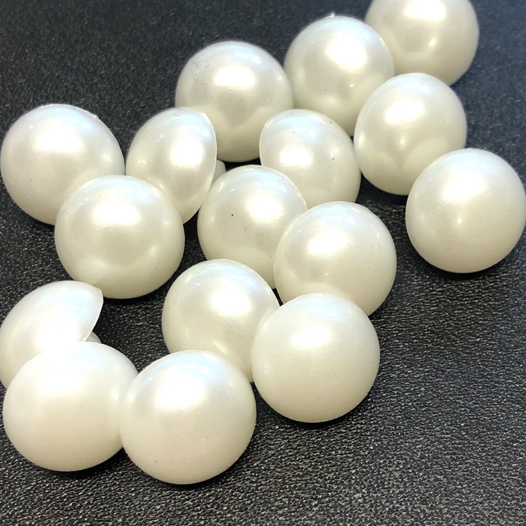 10pcs Cream Imitation Pearl Buttons: 12mm Resin Dome - Etsy