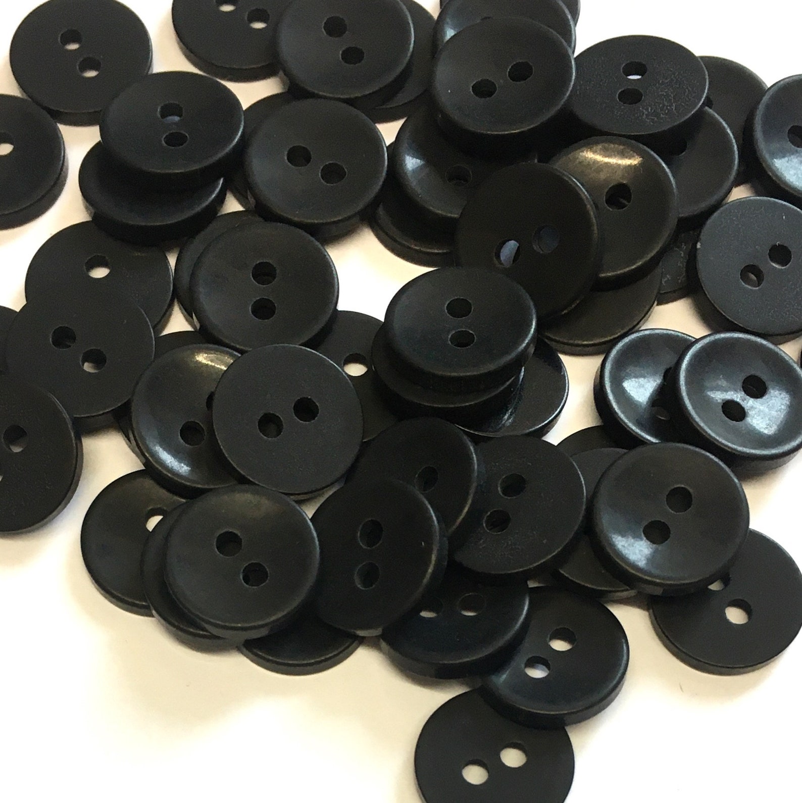 20 Black Buttons 11mm Black Buttons Black Dipped Buttons - Etsy